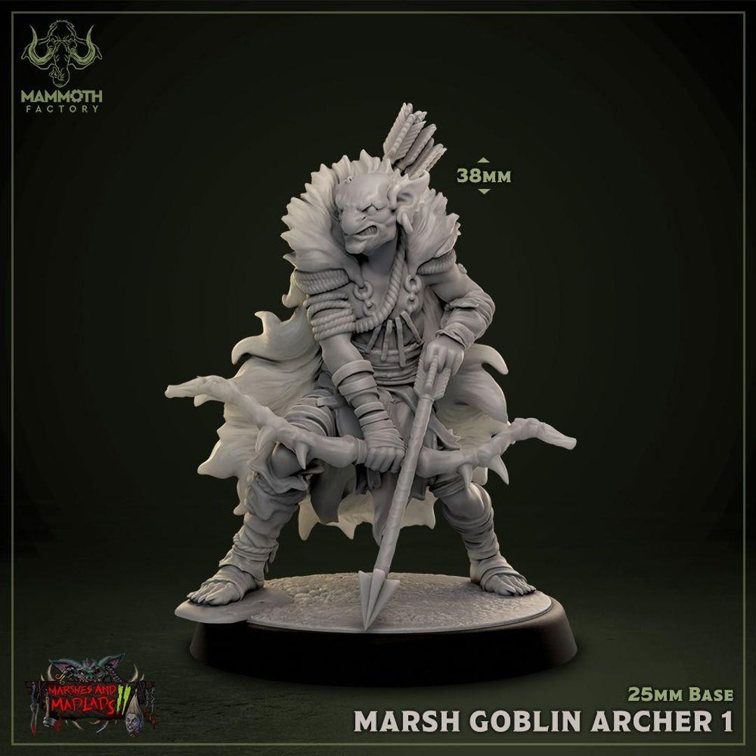 Marsh Goblin Archer - 3d Printed Miniature Sculpted by Mammoth Factory ...