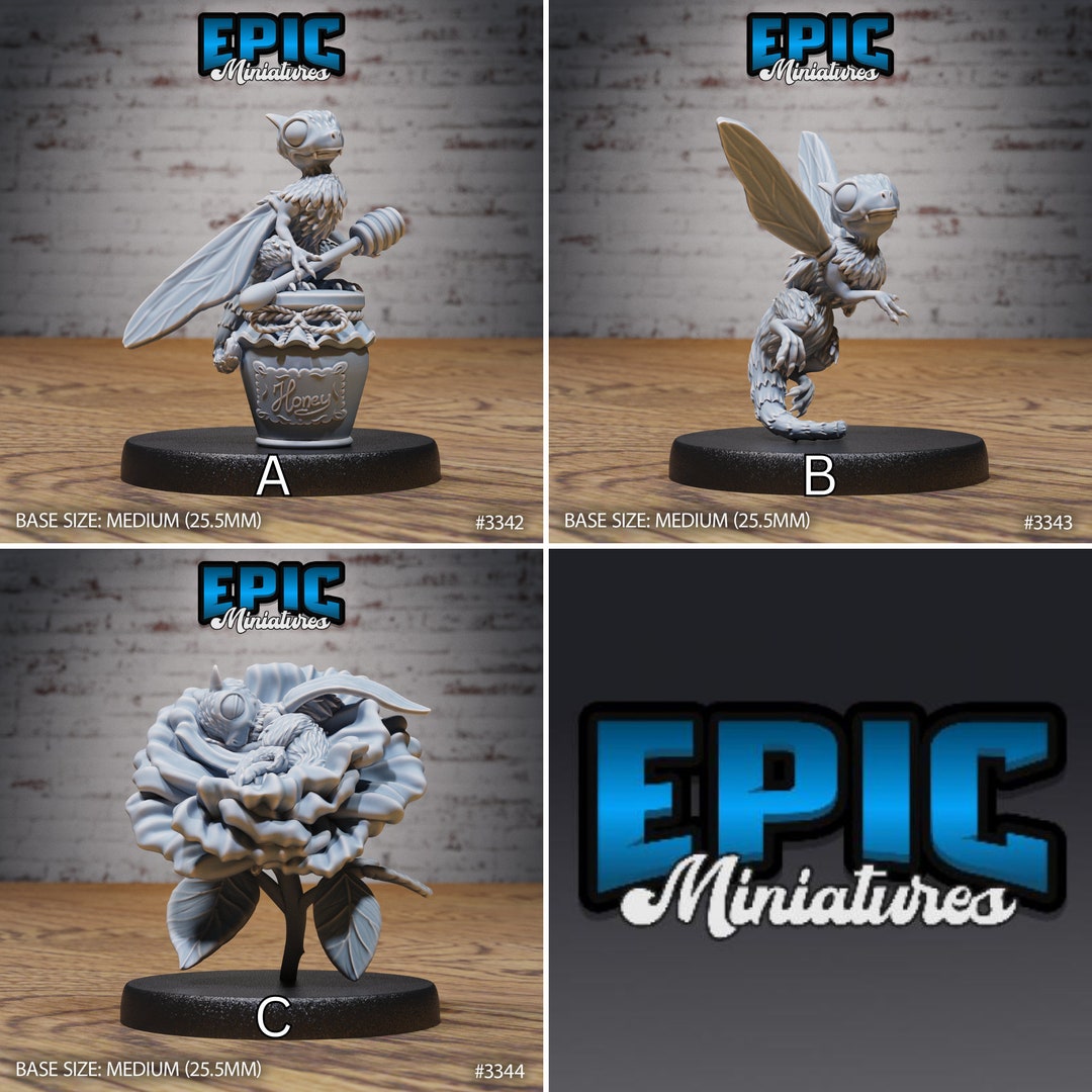 Beegon Wyrmling, Baby Bumblebee Dragon 3d Printed Miniature Sculpted by ...