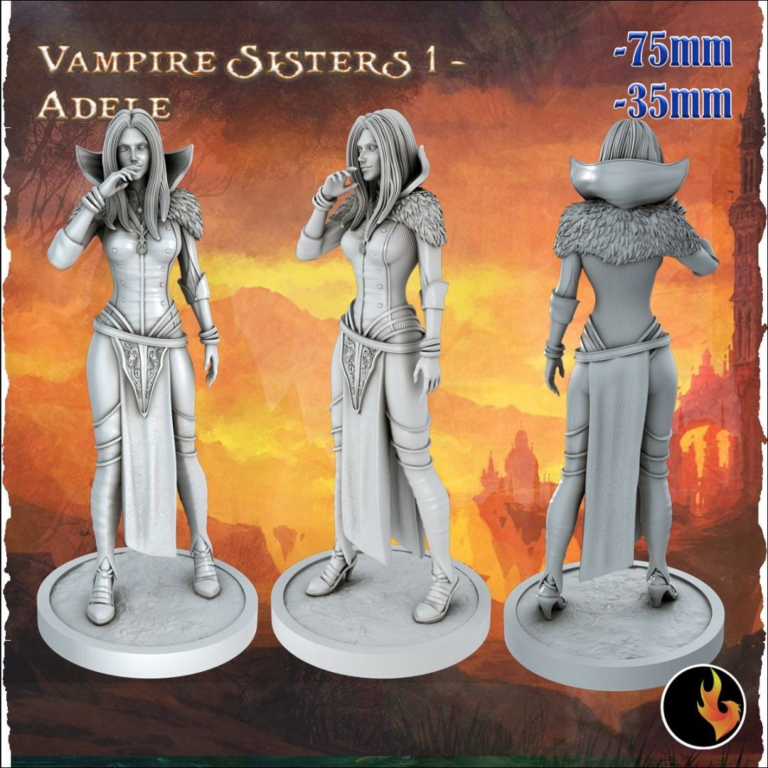 Vampire Sister Adele - 3d Printed Miniature by Ravi (RKS3D) - Etsy
