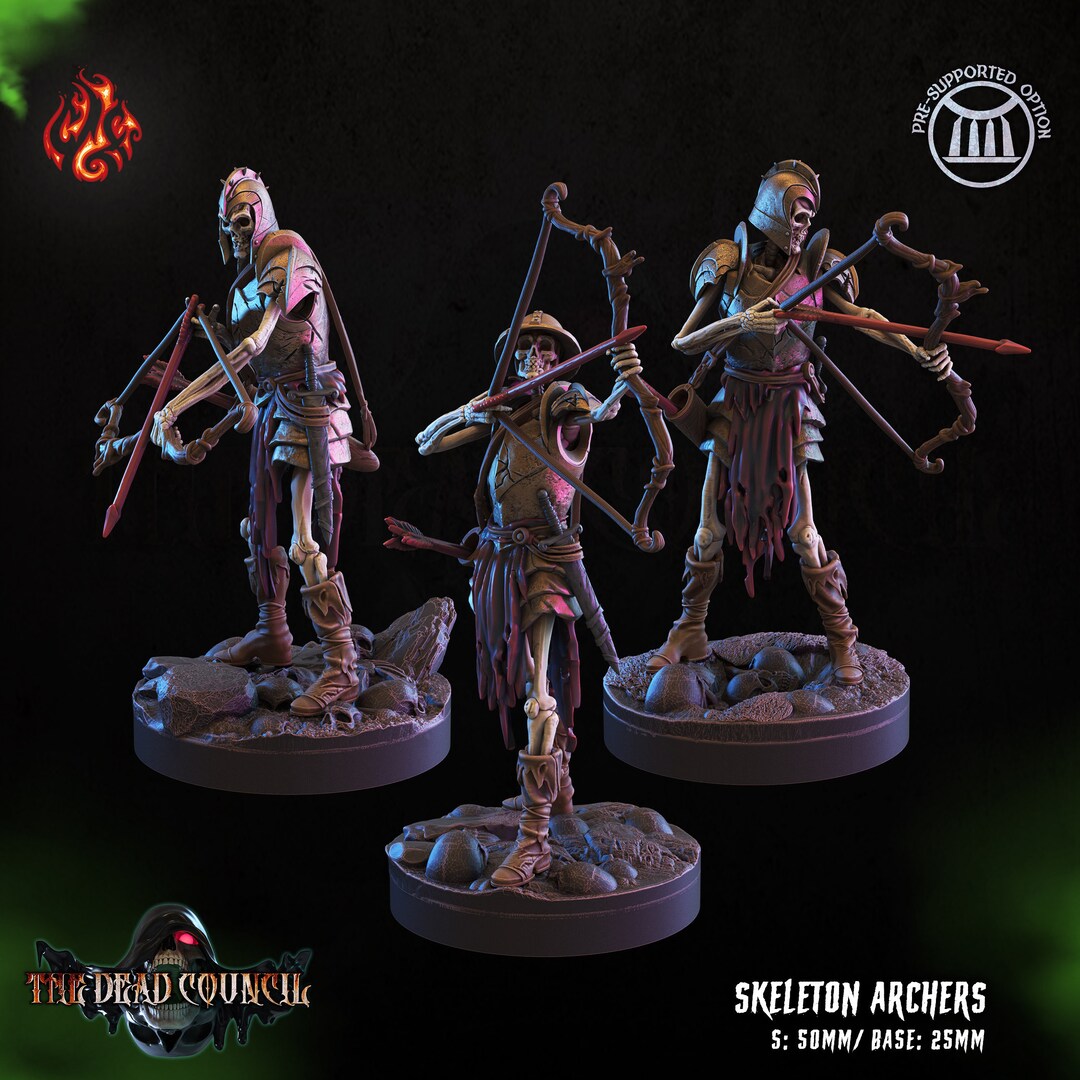 Skeleton Archer - the Dead Council 3d Printed Miniatures Sculpted by ...