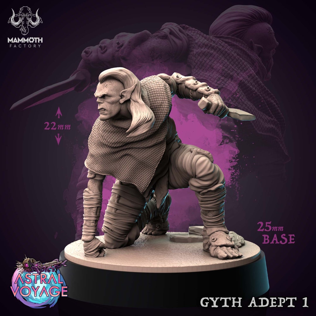 Gyth (githyanki) Adept - 3d Printed Miniatures Sculpted by Mammoth ...