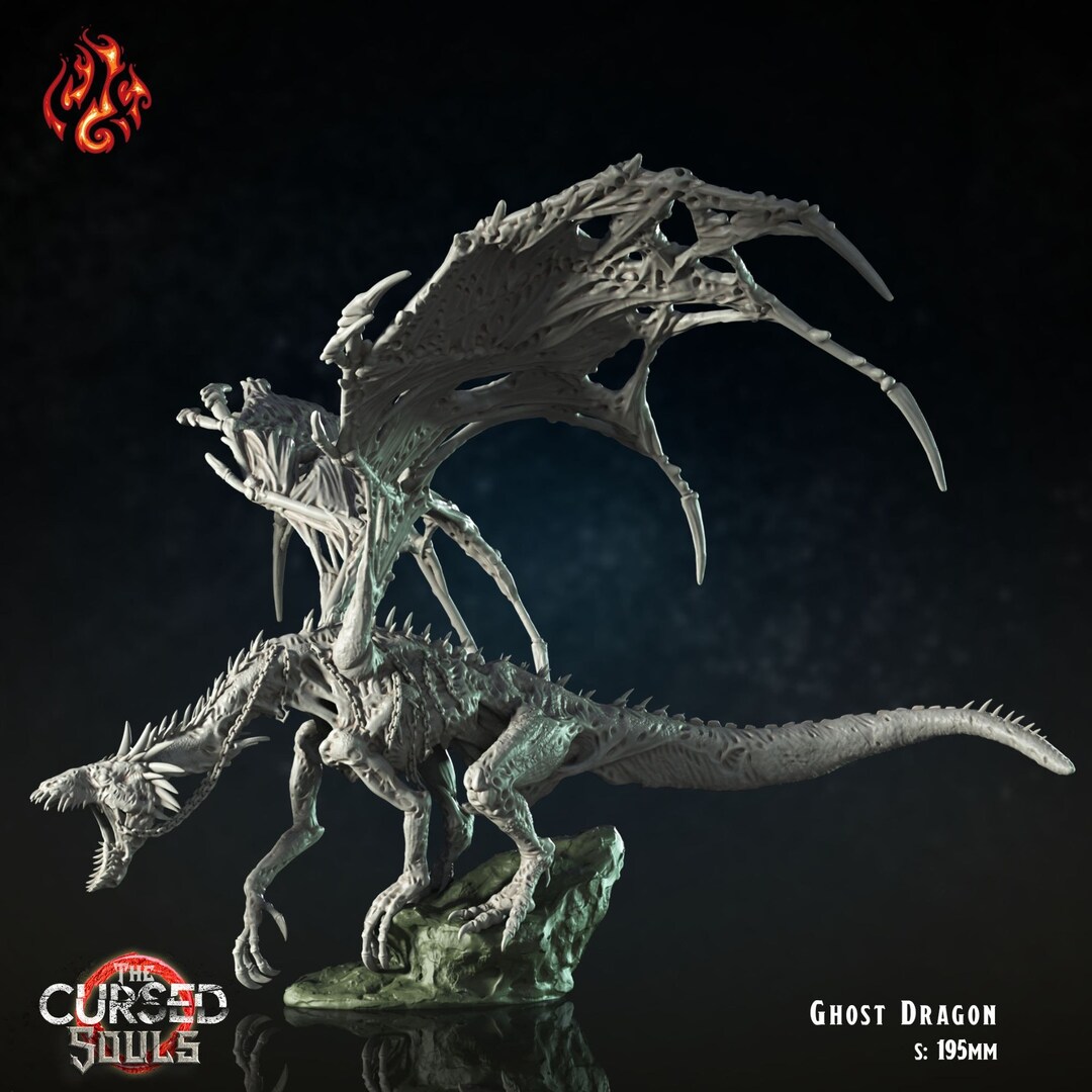 Ghost Dragon 3d Printed Miniature by Crippled God Foundry - Etsy