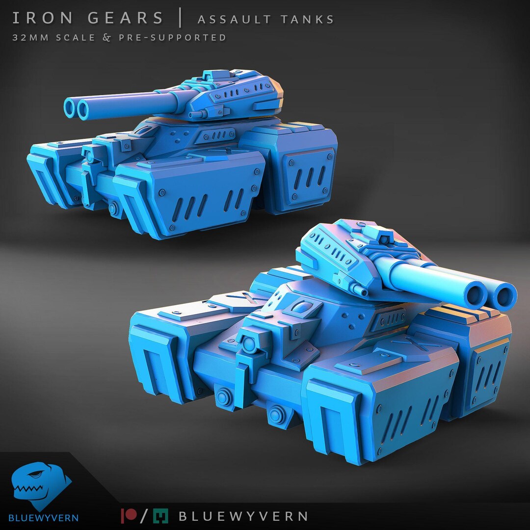 Assault Tank - Iron Gears - 3d Printed Miniature Sculpted by Blue ...