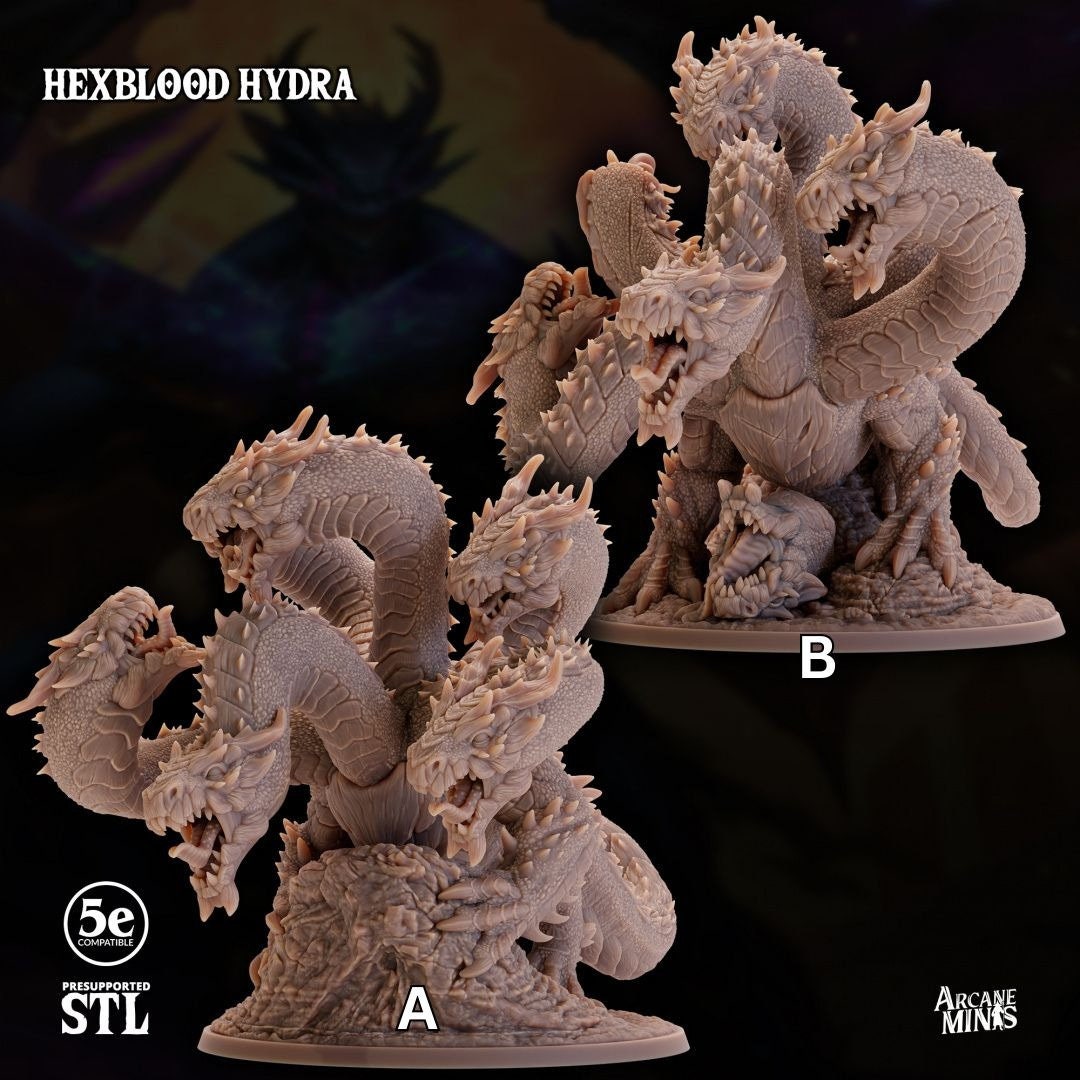 Hexblood Hydra - 3d Printed Miniature by Arcane Minis - Etsy