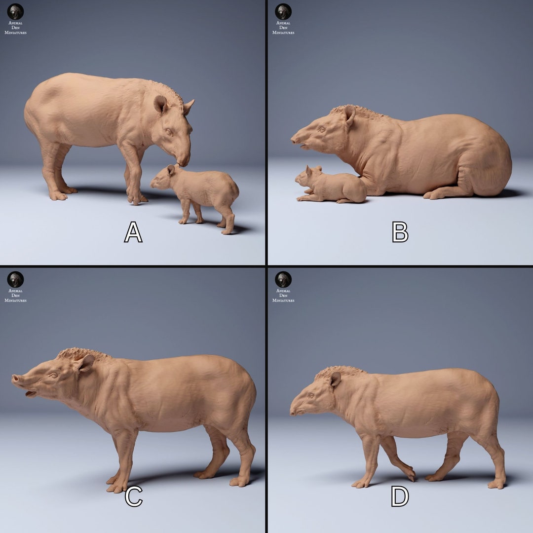 Brazilian Tapir (tapirus Terrestris) - 3d Printed 1:24 Scale Miniature ...