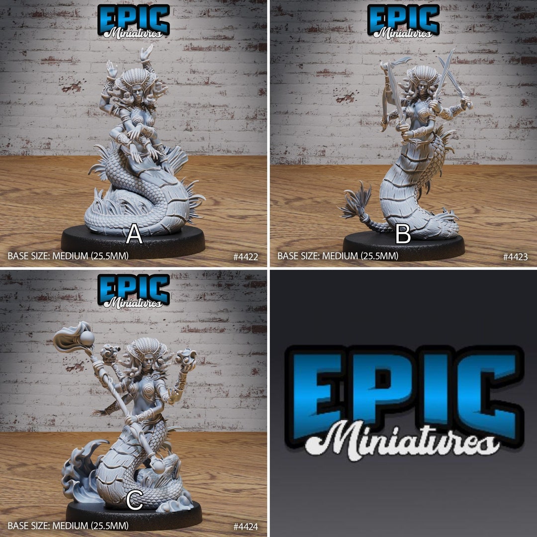 Naga Queen 3d Printed Miniature Sculpted by Epic Miniatures - Etsy