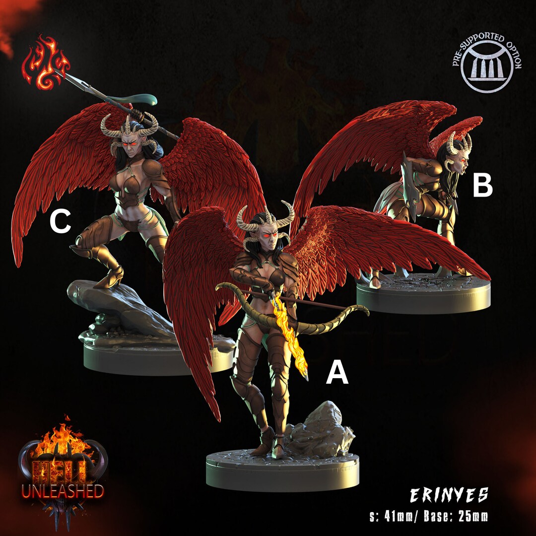 Erinyes - 3d Printed Miniatures Sculpted by Crippled God Foundry - Etsy