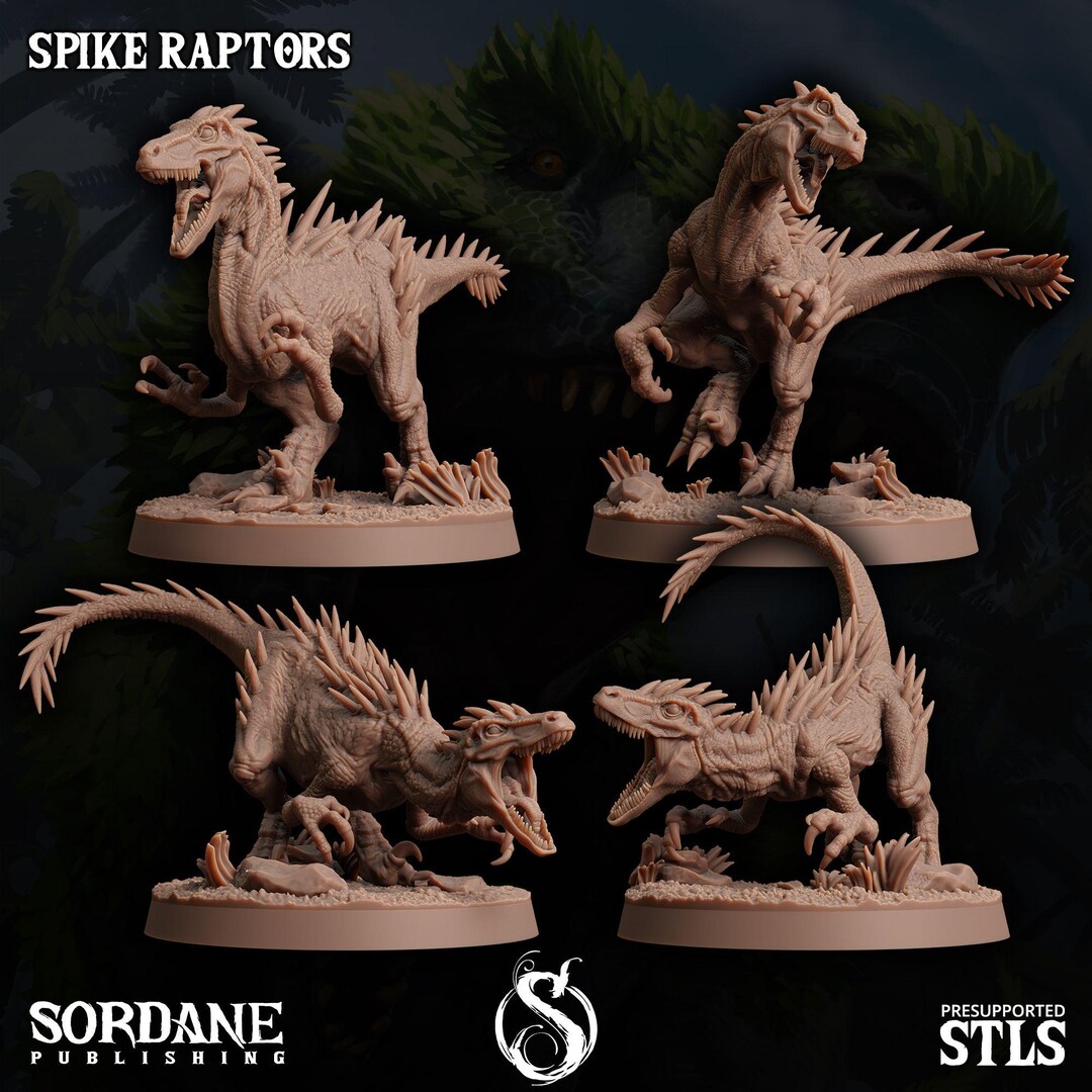 Spike Raptors - Dino Domination - 3d Printed Miniature Sculpted by ...