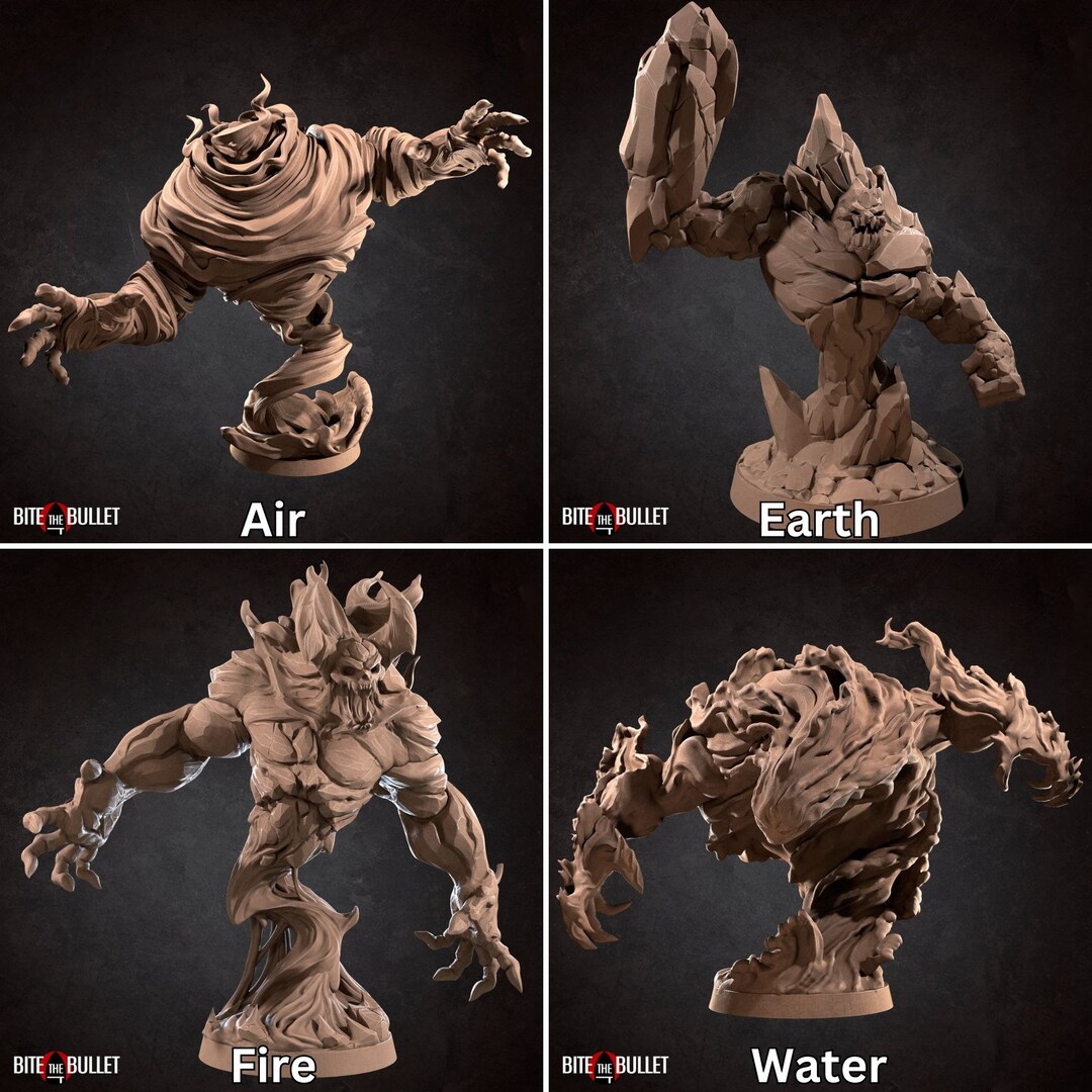 Elementals - 3d Printed Miniature - Etsy