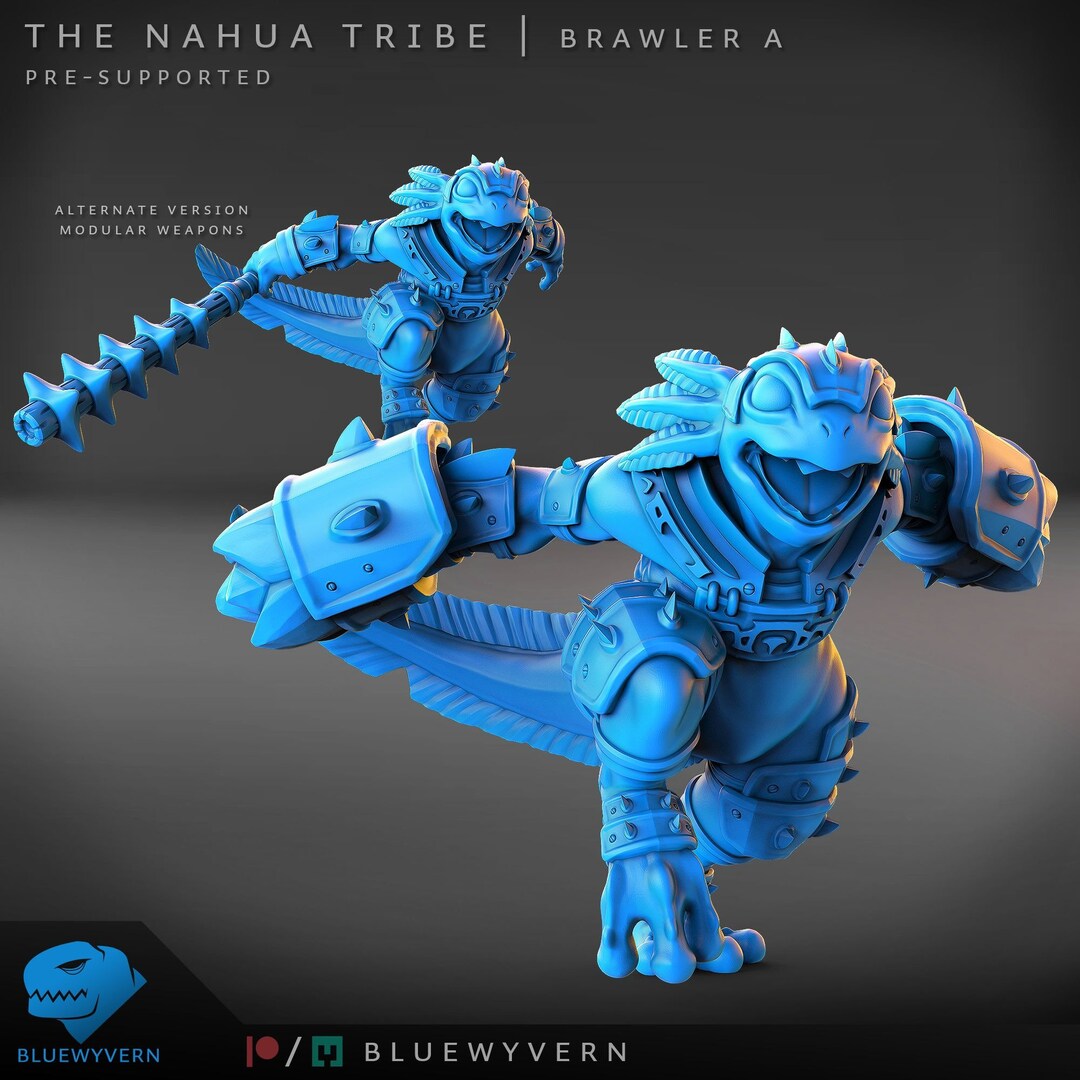Brawlers - Nahua Axolotl Tribe - 3d Printed Miniature by Dragon ...