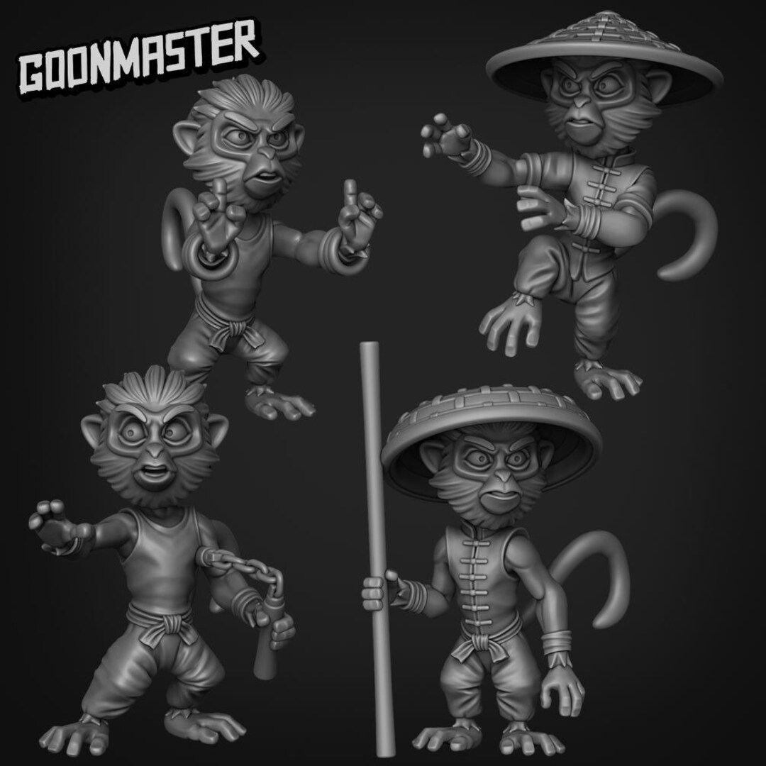 Monkey Monk - 3d Printed Miniature by Goon Master Games - Etsy