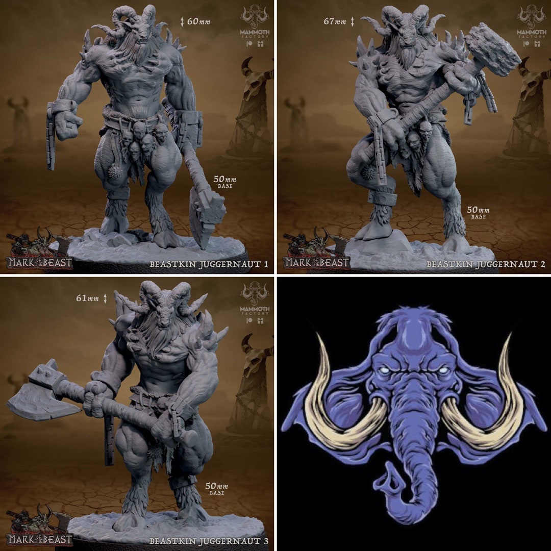 Beastkin Juggernaut - 3d Printed Miniatures Sculpted by Mammoth Factory ...