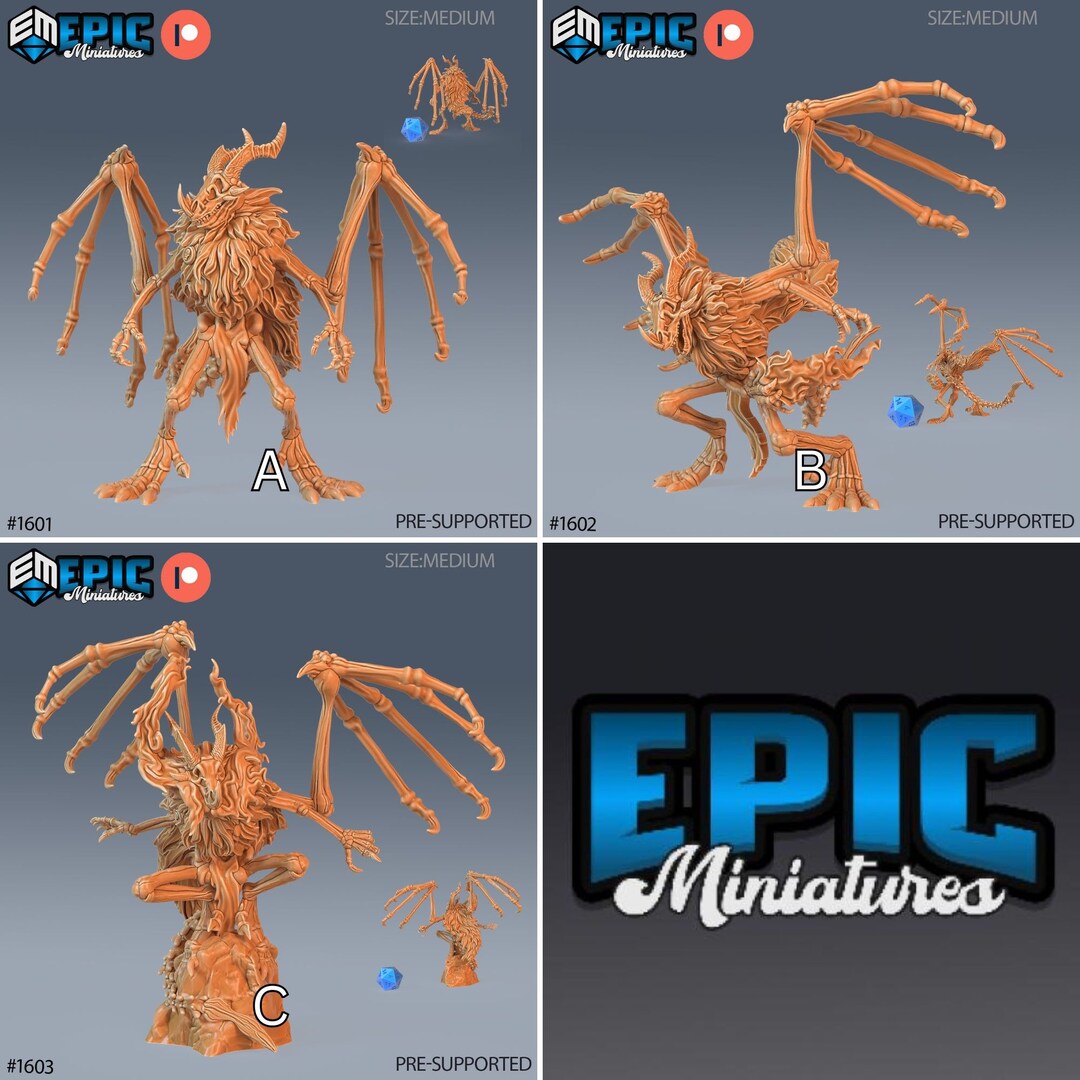 Dragonborn Skeleton 3d Printed Miniature Sculpted by Epic Miniatures - Etsy