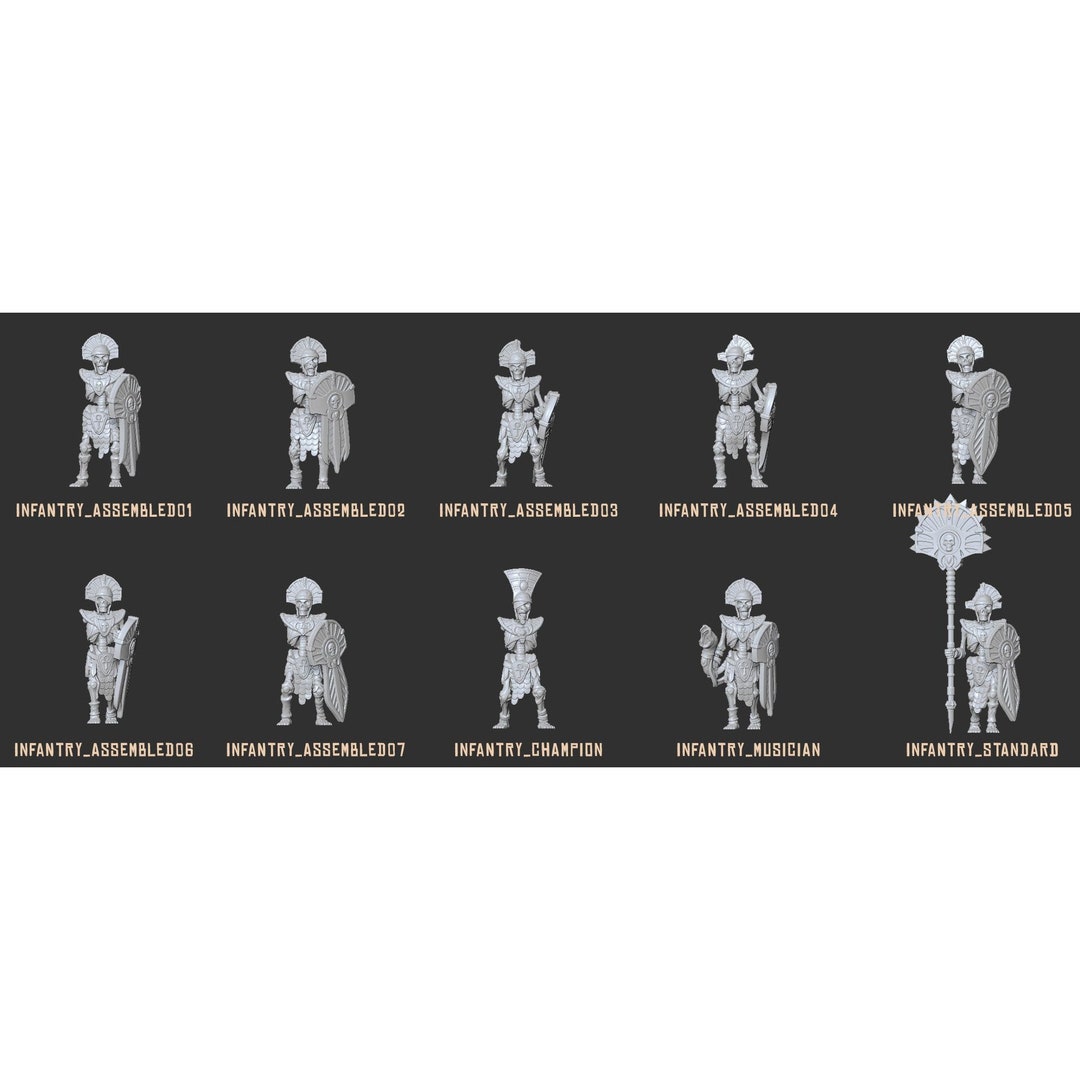 Armored Infantry - Pharoah's Legacy: Undead Army - 3d Printed Miniature ...
