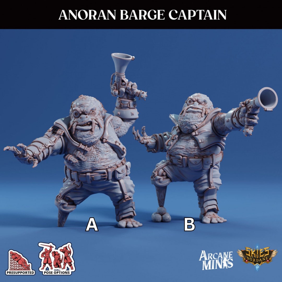 Anoran Barge Captain - 3d Printed Miniature by Arcane Minis - Etsy