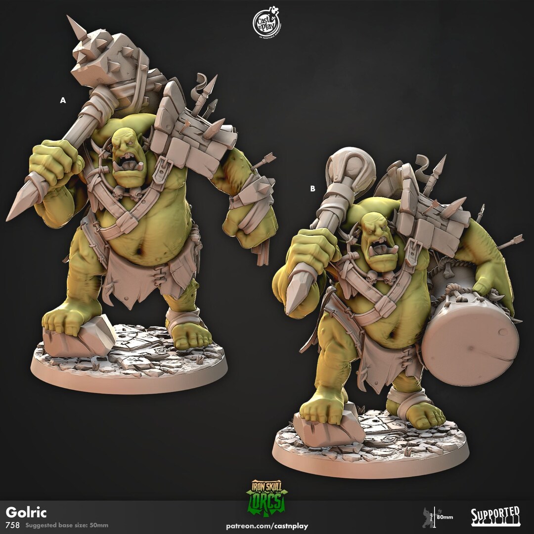 Golric - Ironskull Orcs - 3d Printed Miniature by Cast N Play - Etsy