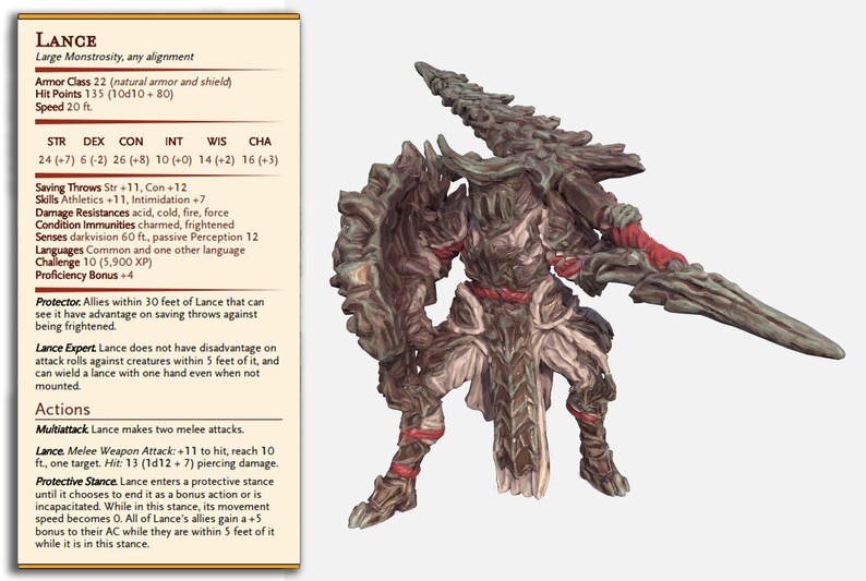 Lance Titan Lancer 3d Printed Miniatures Sculpted by - Etsy