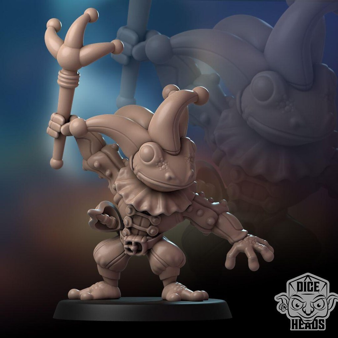 Frog Jester Bard - 3d Printed Miniature by Diceheads - Etsy