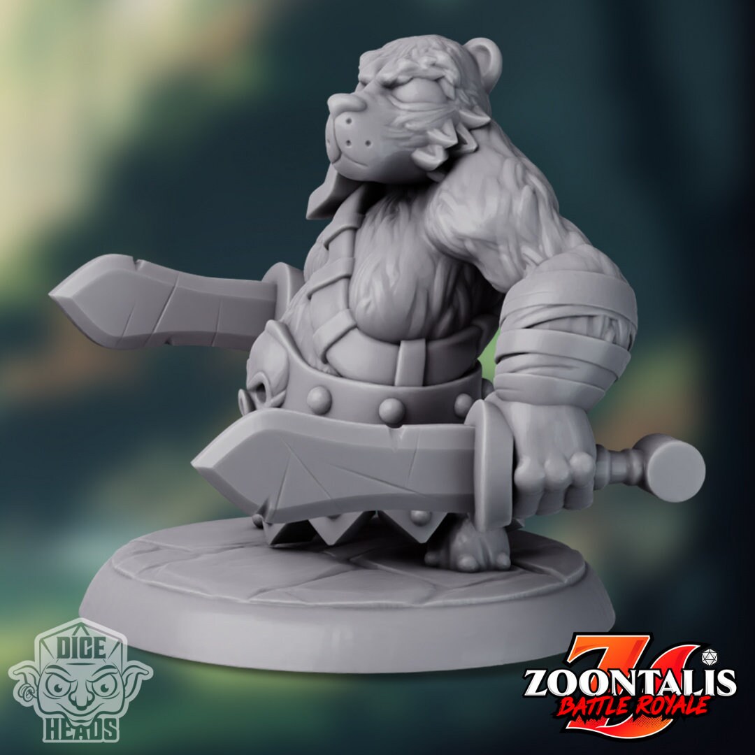 Bear Rogue - 3d Printed Miniatures Sculpted by Dice Heads - Etsy