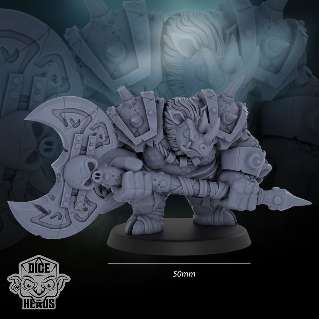 Rhino Tuskor 3d Printed Miniature by Diceheads - Etsy