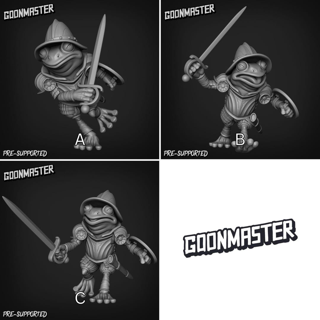 Fancy Frog Swordsman 3d Printed Miniature Sculpted by Goon Master Games ...