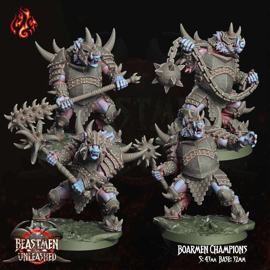 Boarmen Champions - 3d Printed Miniature by Crippled God Foundry - Etsy