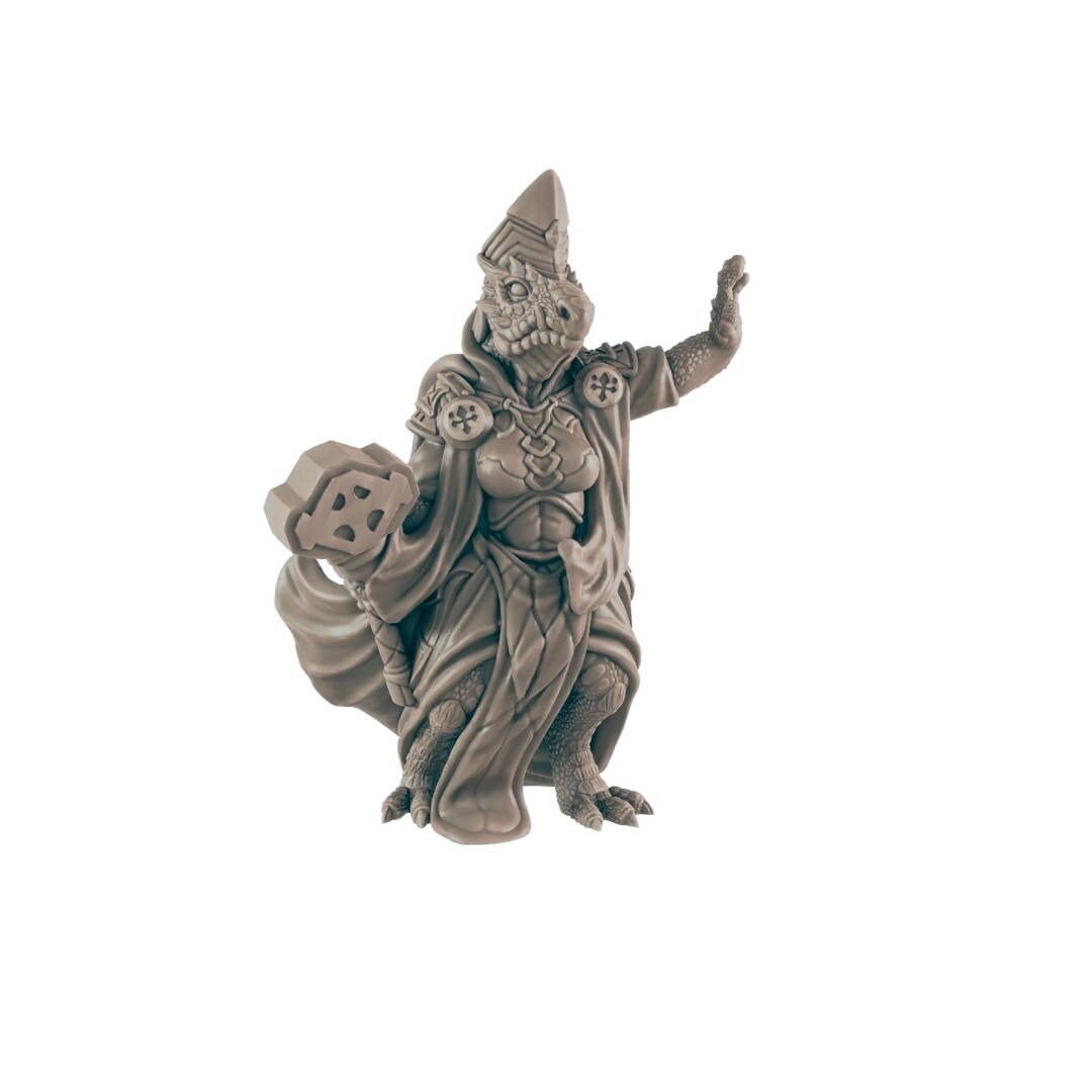 Cleric, Dragonkin Female 3d Printed Miniature Sculpted by EC3D - Etsy