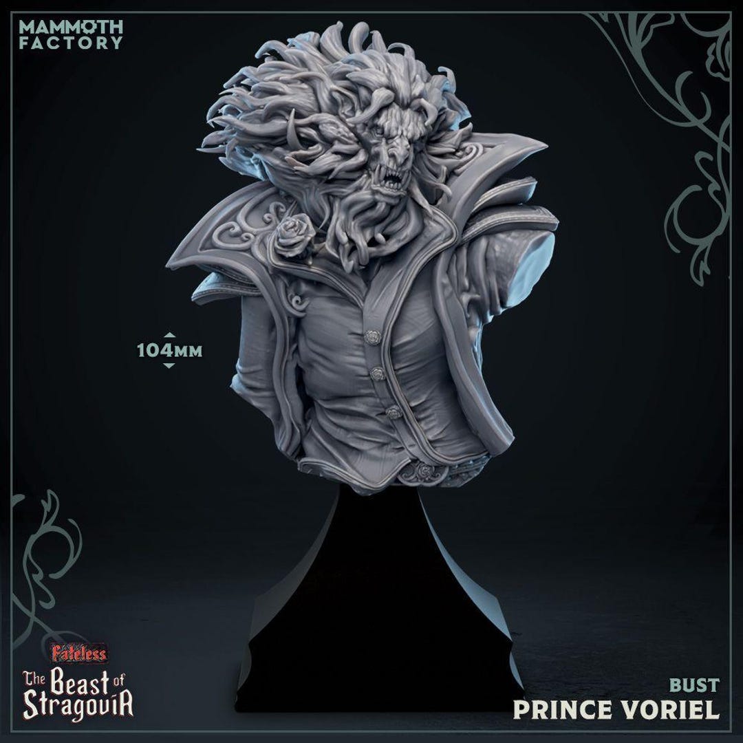 Prince Voriel of Rose Keep BUST - Beast of Stragovia - 3d Printed ...