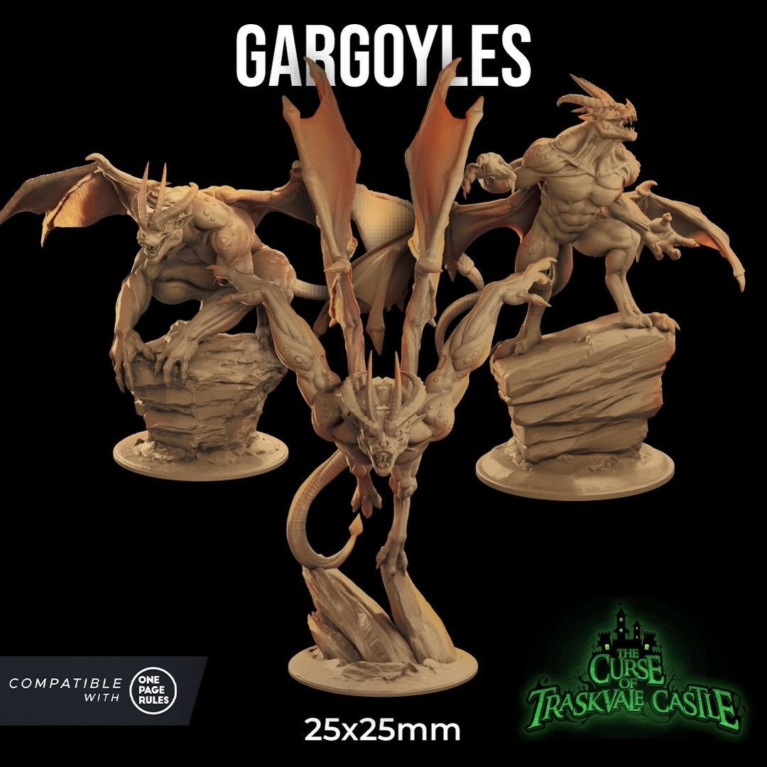 Gargoyles - 3d Printed Miniature by Dragon Trappers Lodge - Etsy