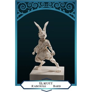 Rabbitfolk Bard - Elacott - 3d Printed Miniature by DND is A Woman - Etsy