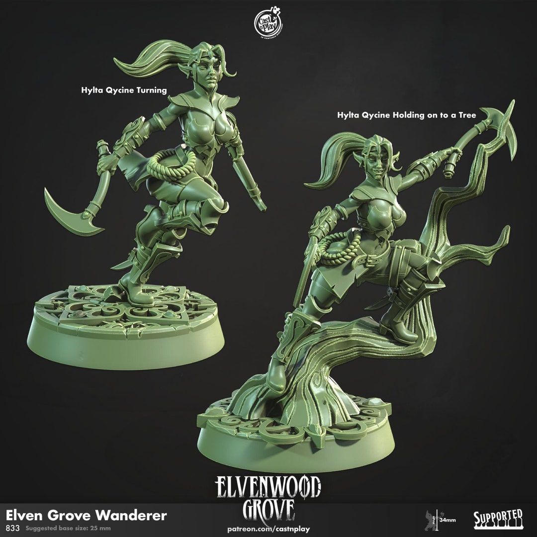 Elven Grove Wanderer - Elvenwood Grove - 3d Printed Miniature by Cast N ...