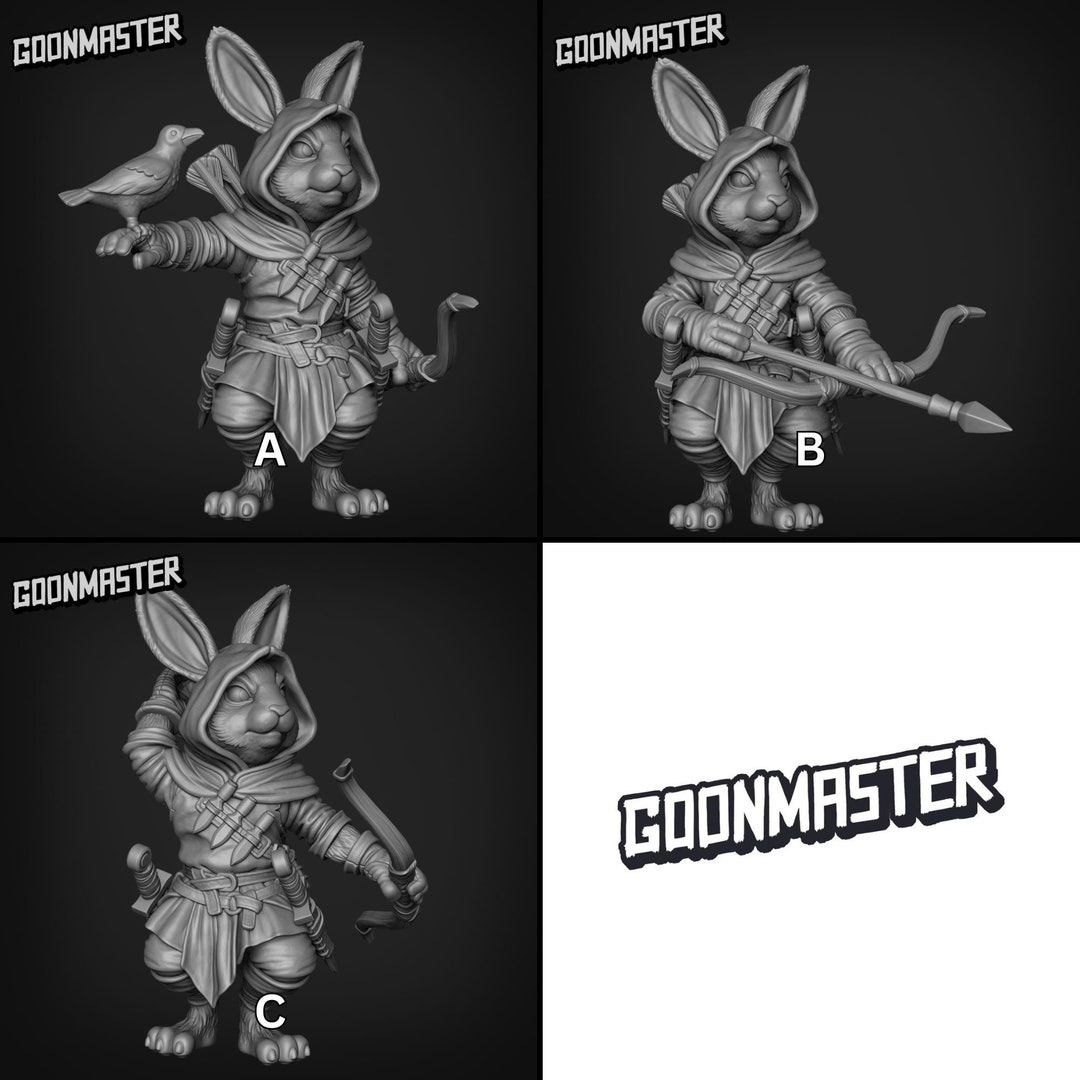 Rabbit Rogue Archer - 3d Printed Miniature by Goon Master Games - Etsy