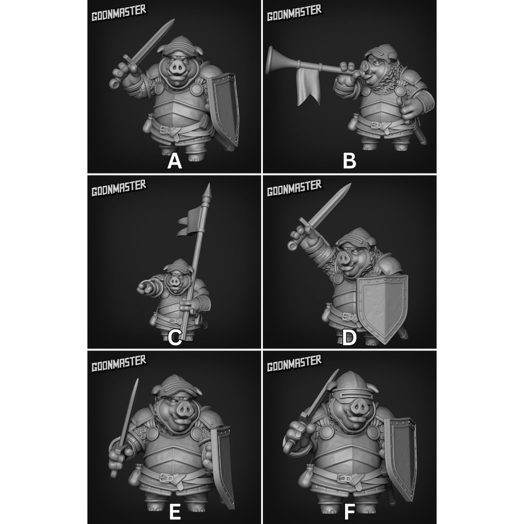 Pig Knight 3d Printed Miniature by Goon Master Games - Etsy