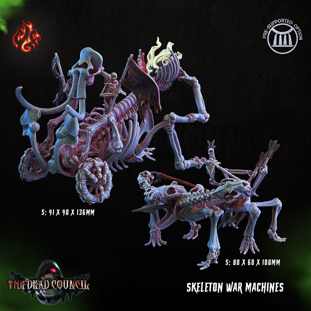 Skeleton War Machines - the Dead Council 3d Printed Miniatures Sculpted ...