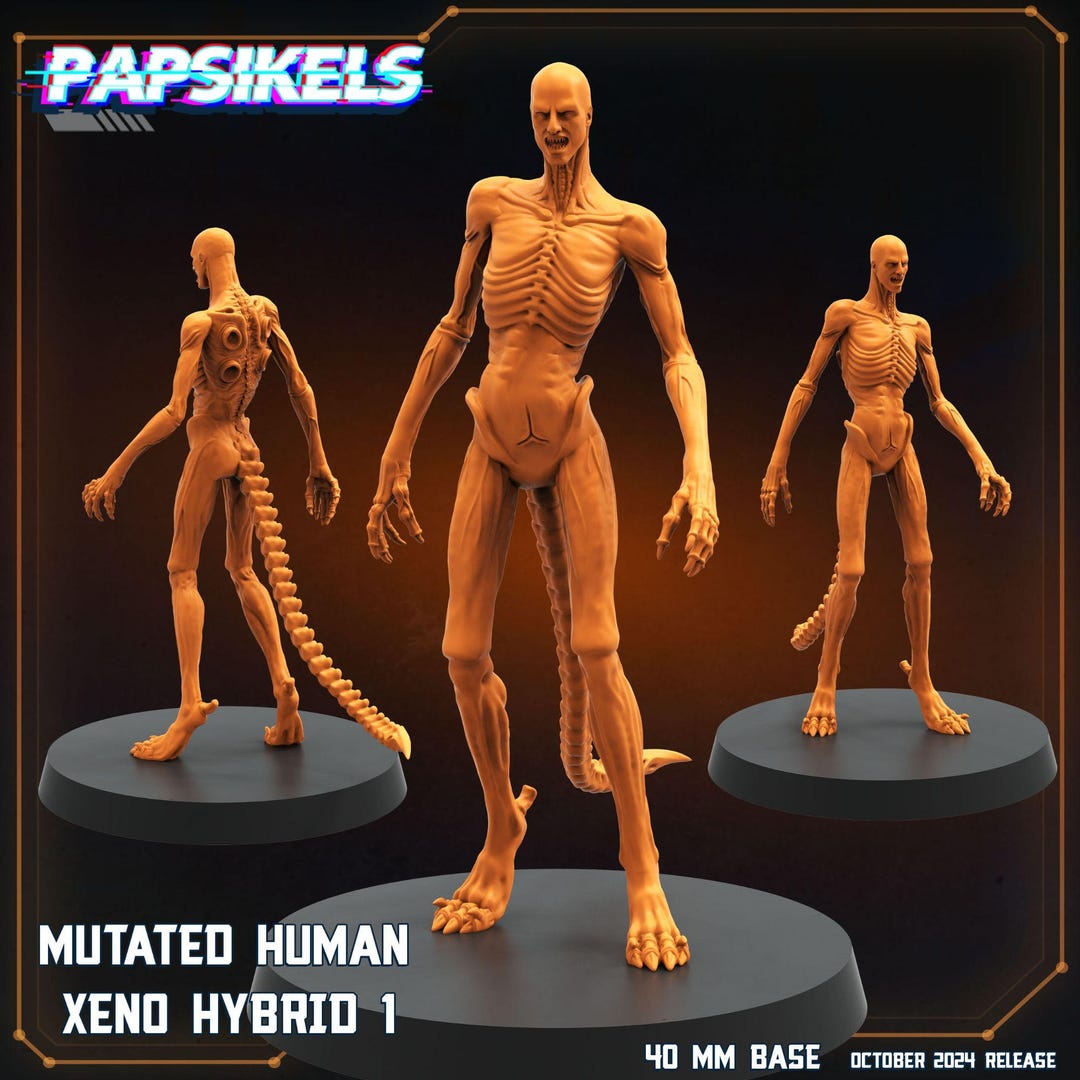 Mutated Human Xeno Hybrid 3d Printed Miniature Sculpted by Papsikels ...