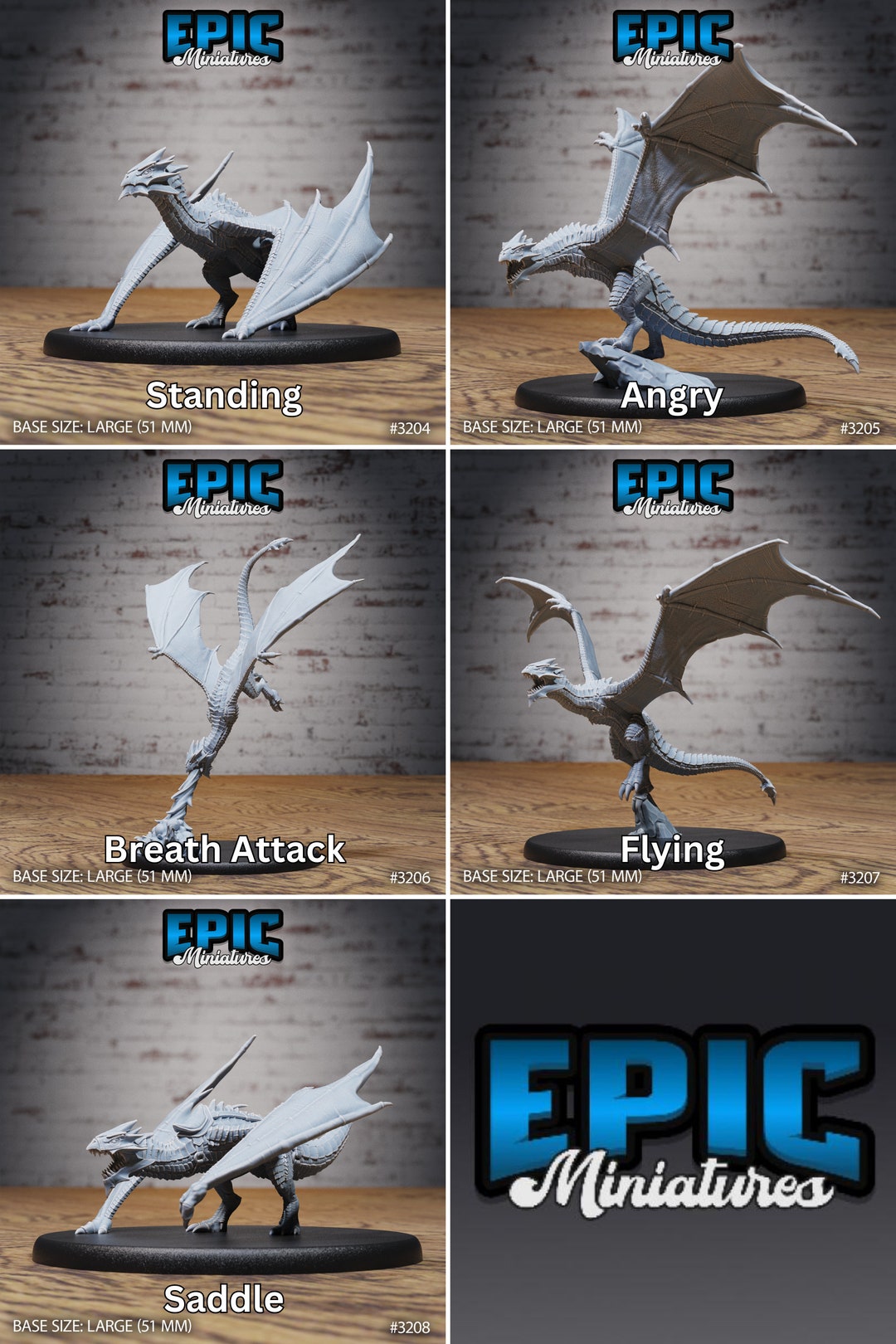 Wyvern 3d Printed Miniature Sculpted by Epic Miniatures - Etsy