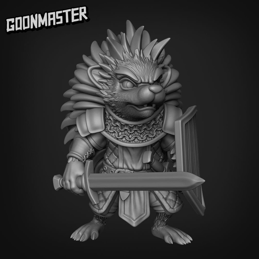 Hedgehog Knight 3d Printed Miniature by Goon Master Games - Etsy