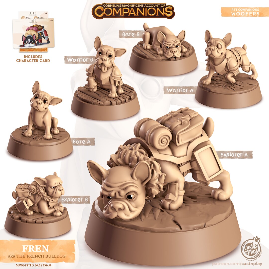 Fren French Bulldog Animal Companion Miniature for Dungeons and Dragons ...