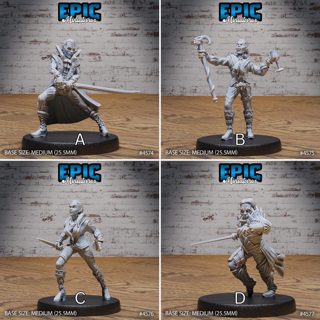 Vampire Army 3d Printed Miniature Sculpted by Epic Miniatures - Etsy