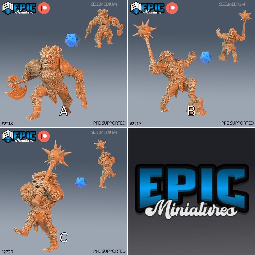 Bugbear Warrior 3d Printed Miniature Sculpted by Epic Miniatures - Etsy