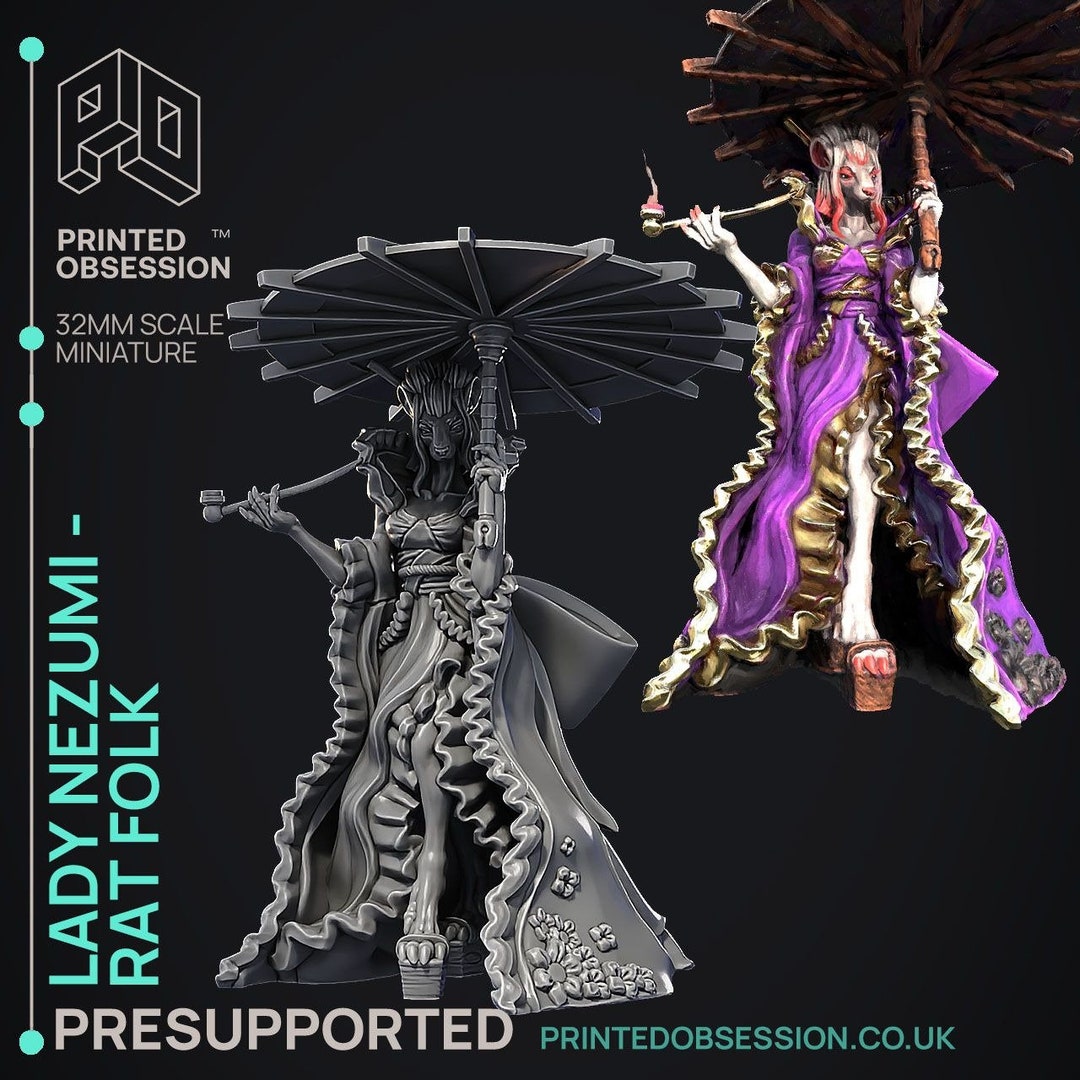 Lady Nezumi - 3d Printed Miniature by Printed Obsession - Etsy