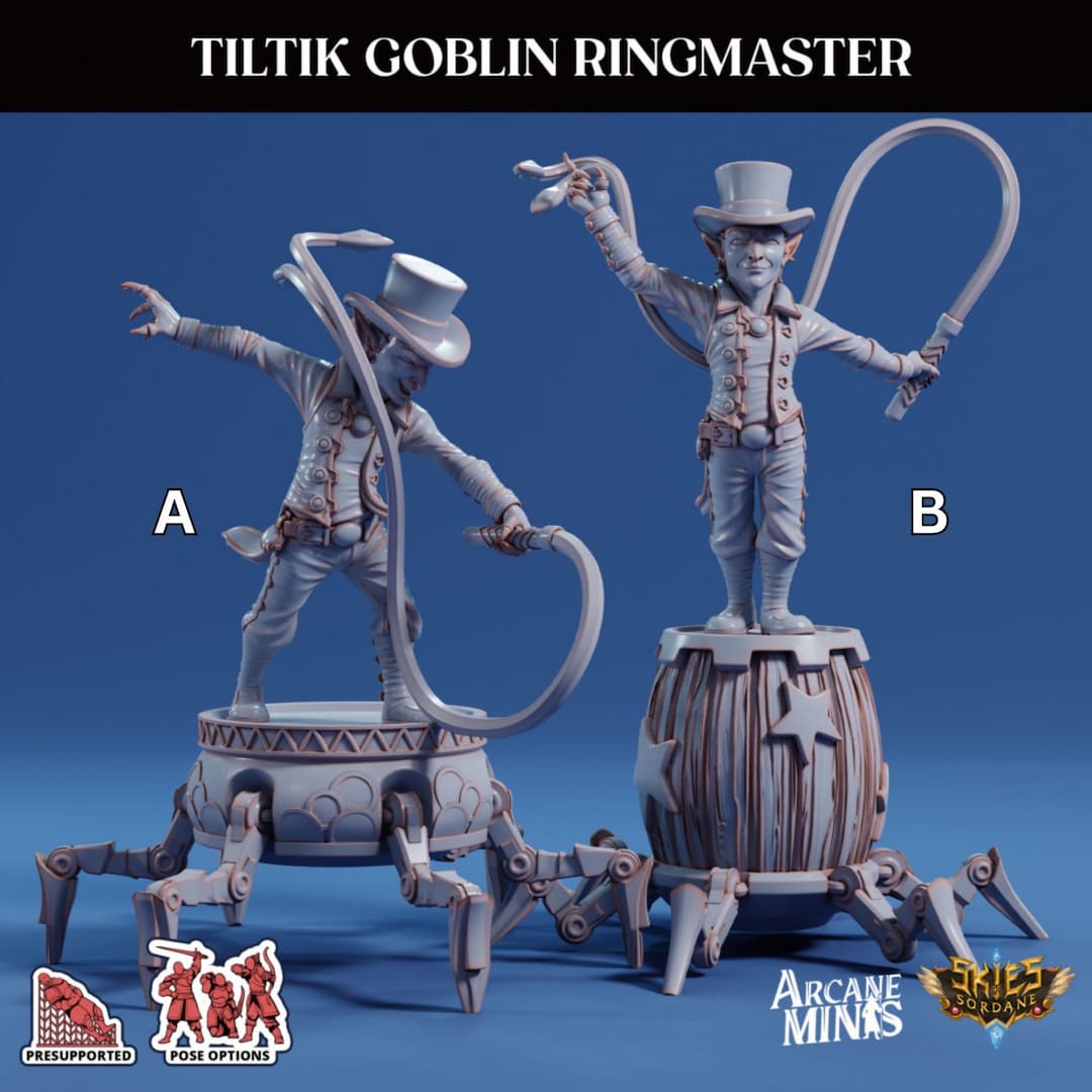 Tiltik, Goblin Ringmaster- 3d Printed Miniature by Arcane Minis - Etsy