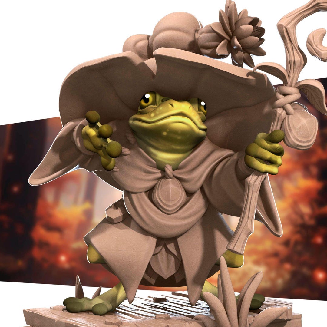 Frogfolk Wizard - Grove Haven - 3d Printed Miniature Sculpted by Bite ...