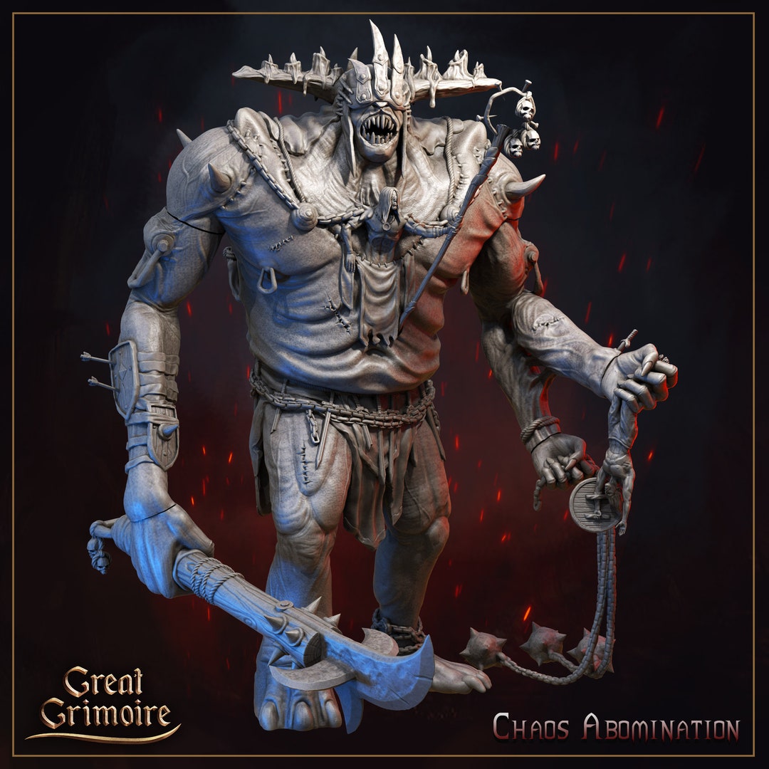 Chaos Abomination - 3d Printed Miniature Sculpted by Great Grimoire - Etsy
