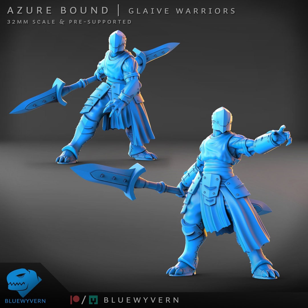 Glaive Warriors - Azure Bound - 3d Printed Miniature by Blue Wyvern - Etsy