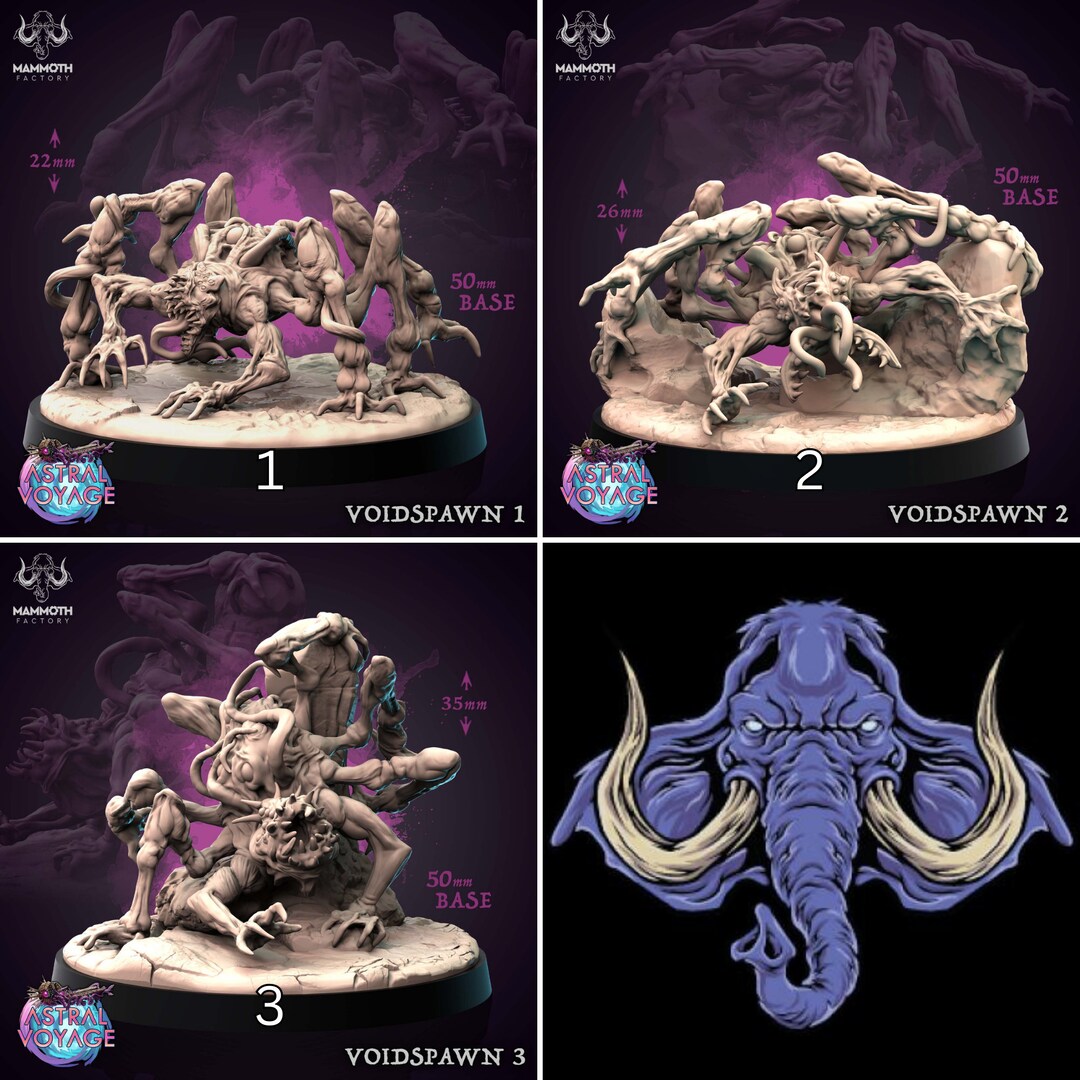 Voidspawn - 3d Printed Miniatures Sculpted by Mammoth Factory - Etsy