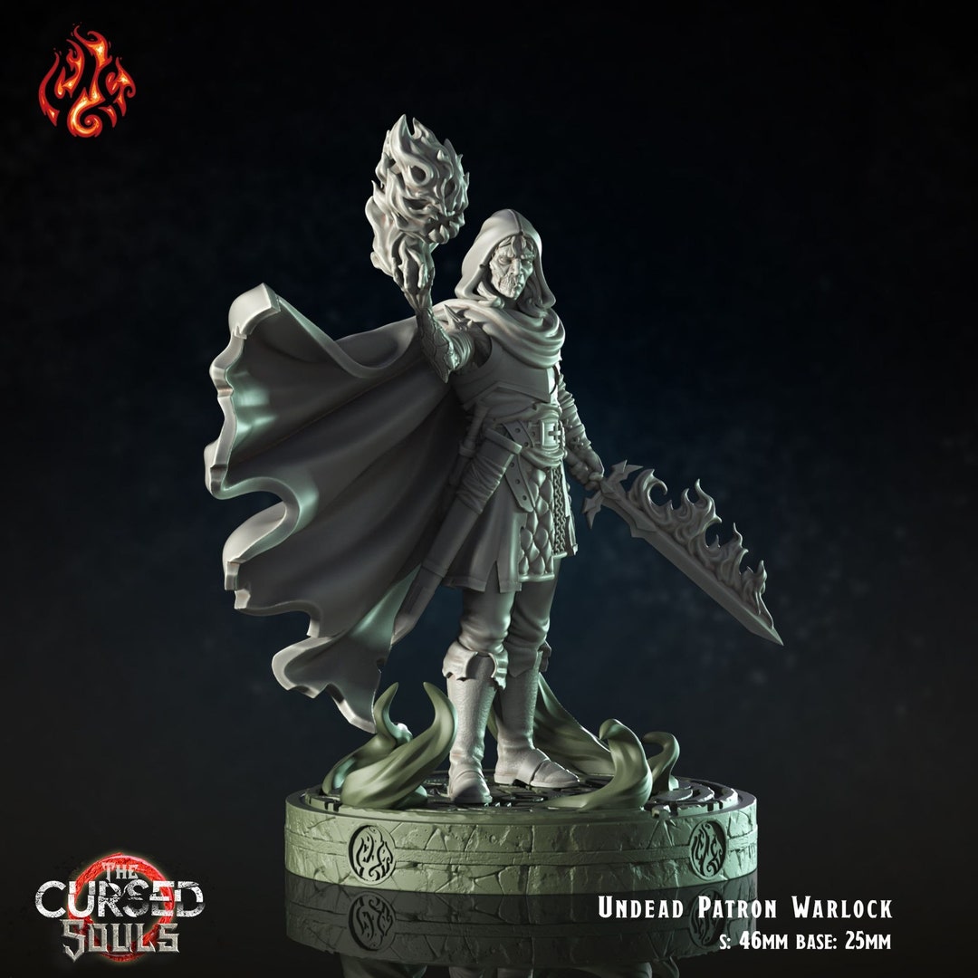 Undead Patron Warlock 3d Printed Miniature by Crippled God Foundry - Etsy