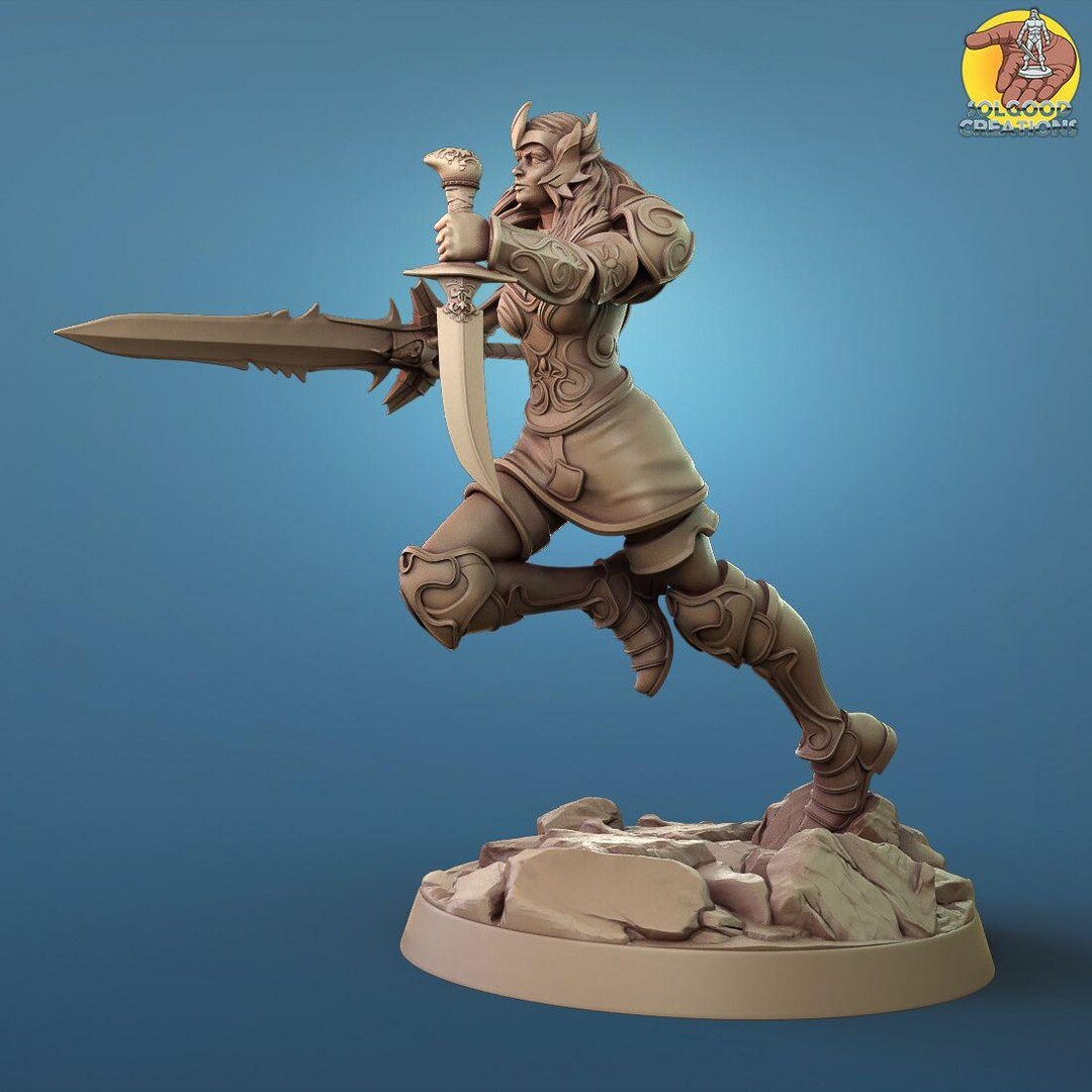 Ankya the Valkyrie - 3d Printed Miniature Scuplted by Solgood Creations ...