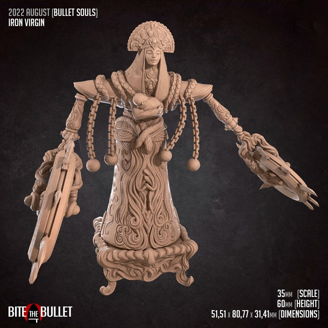 Iron Virgin - 3d Printed Miniature Sculpted by Bite the Bullet - Etsy