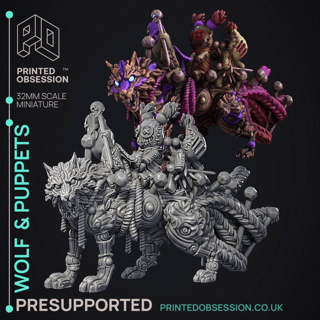 Wolf & Puppets - 3d Printed Miniatures Sculpted by Printed Obsession - Etsy